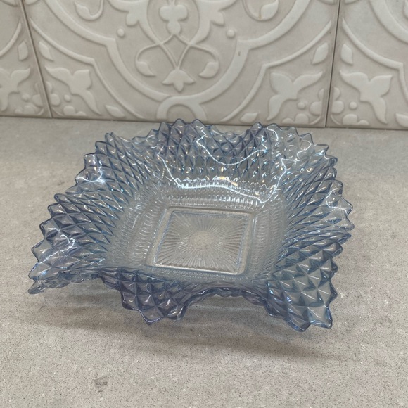 Other | Vintage Blue Glass Ruffled Edge Candy Dish Ash Tray | Poshmark